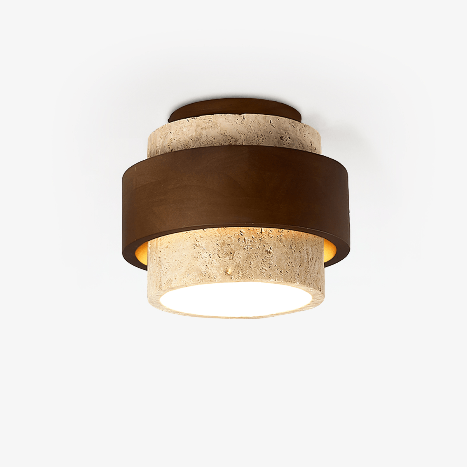Layered Ring Travertine Ceiling Light Modern Entryway | Neutralighting