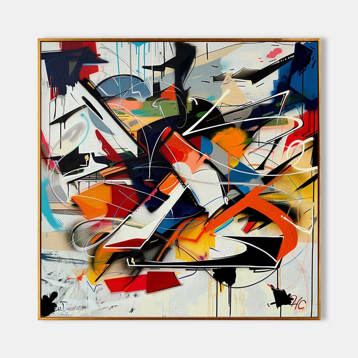 Expressionist Vibrant Color Explosion Painting Modern Textured Wall Art ...