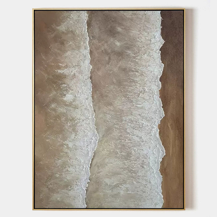 Neutral Wave Texture Oil Painting Minimalist Abstract Wall Art ...