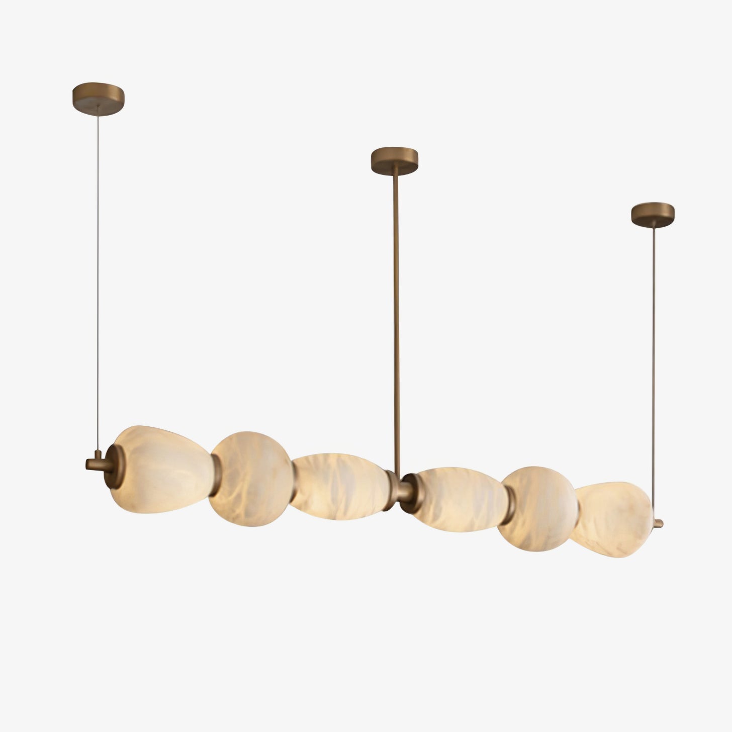 Linear Pendant Light Alabaster Stone Dining Room | Neutralighting