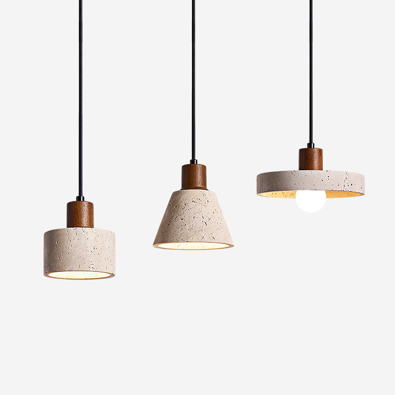 Pendant Light Travertine variation in shape For Bedroom | Neutralighting