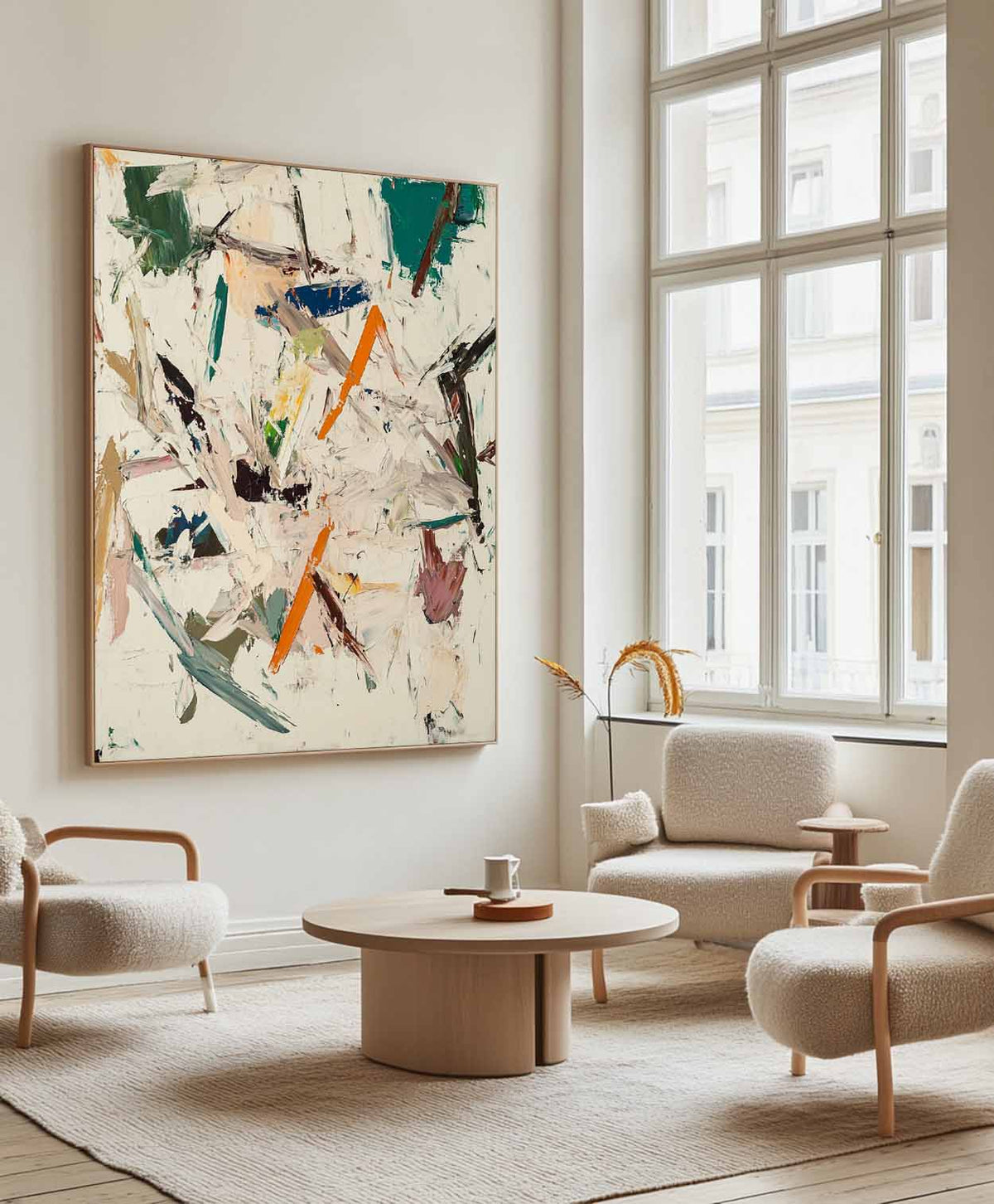 Abstract Expressionist Oil Painting Dynamic Brushstroke Wall Art Modern ...