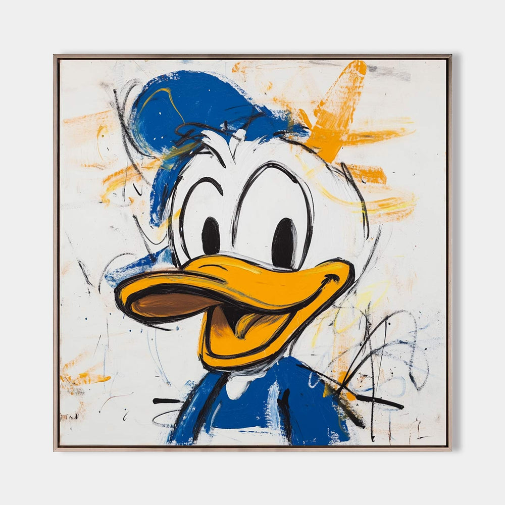 Abstract Expressionist Donald Duck Oil Painting Wall Decor | Neutralighting