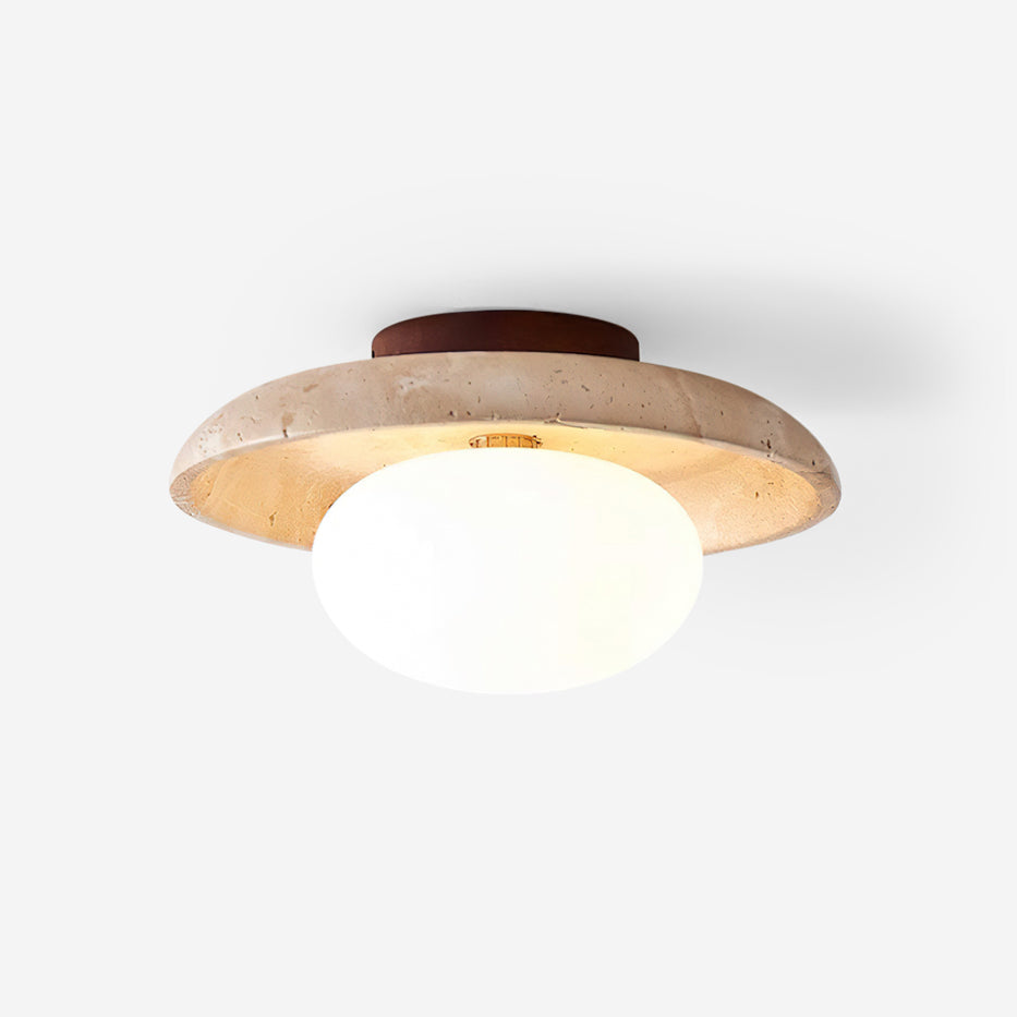 Ceiling Light Travertine Modern Minimalist Stone Fixture | Neutralighting