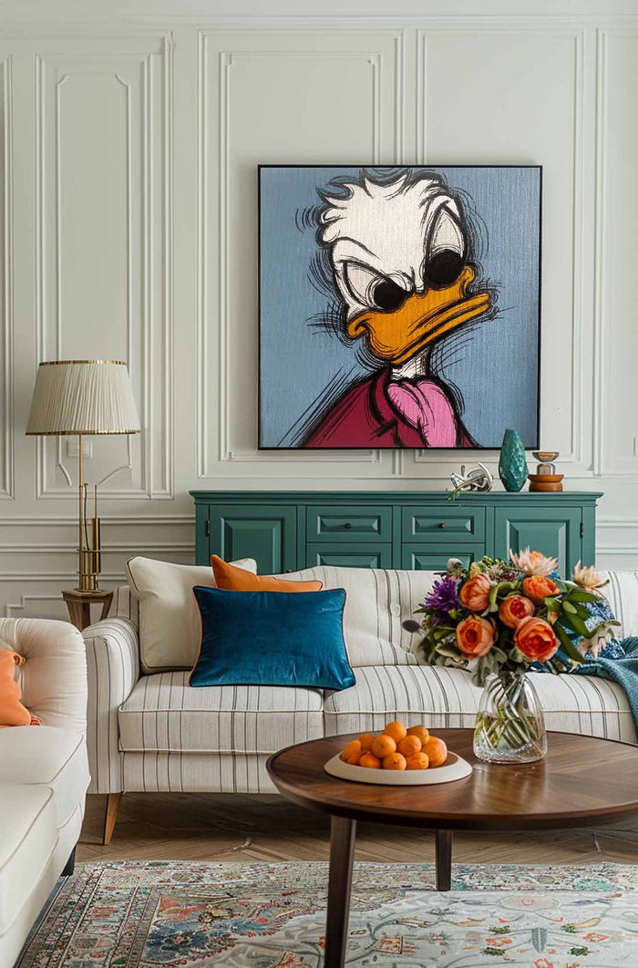 Pop Art Angry Donald Duck Painting Edgy Wall Art Urban Playful Spaces ...