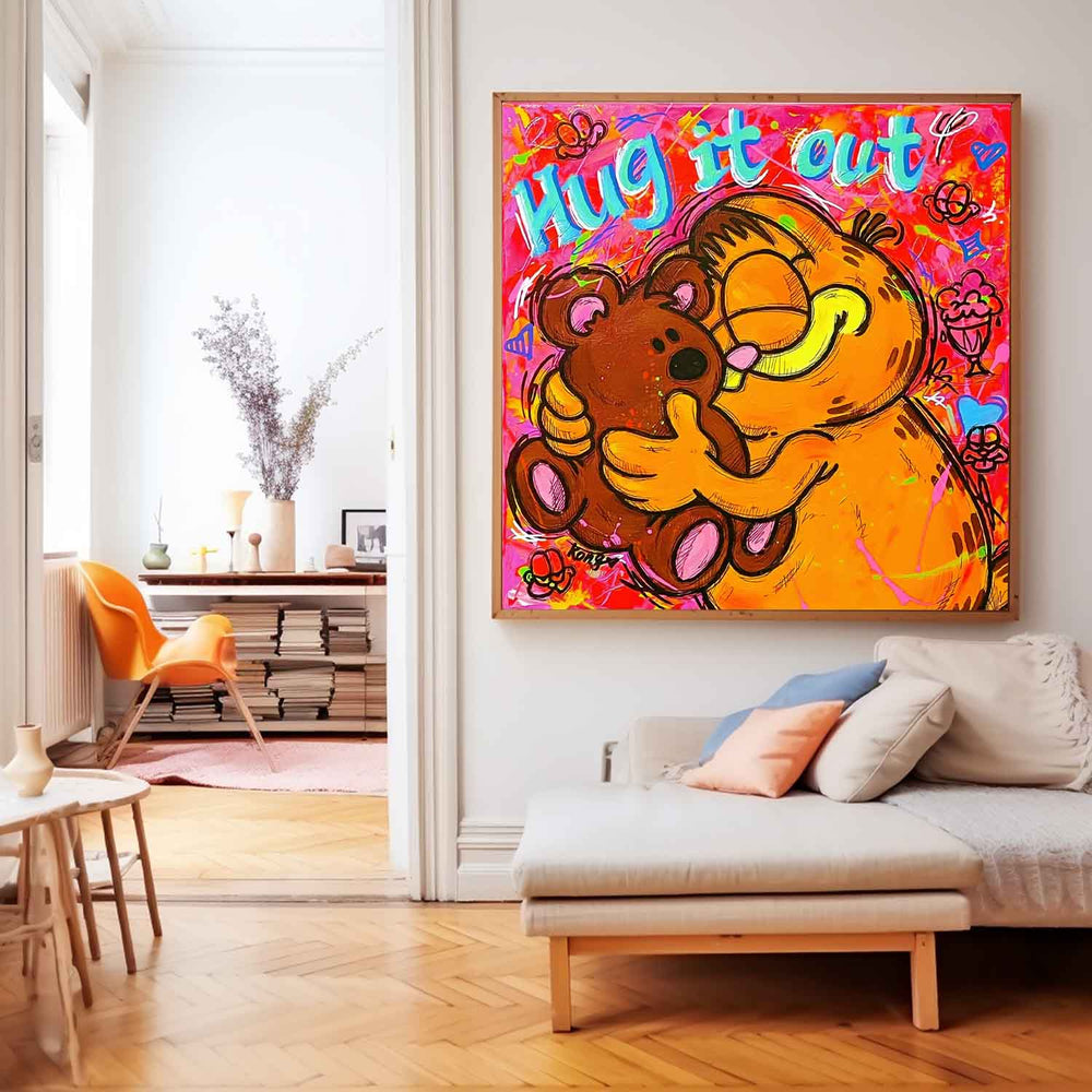 Garfield Hug It Out Pop Graffiti Style Wall Art Kids Room Game Room ...