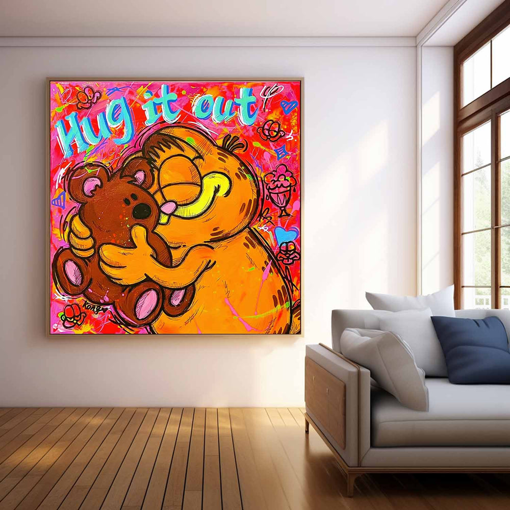 Garfield Hug It Out Pop Graffiti Style Wall Art Kids Room Game Room ...