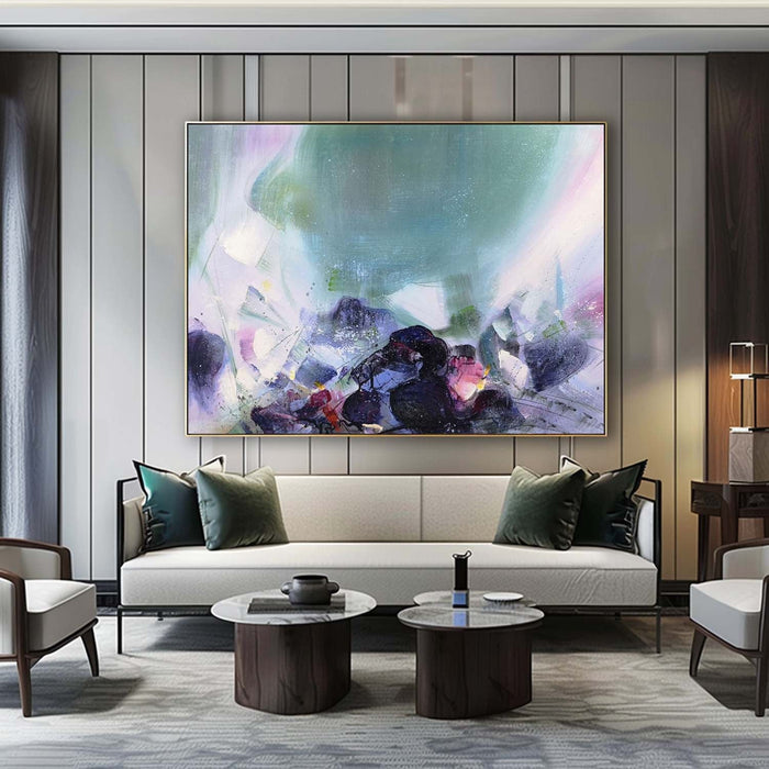 Tactile Dreamy Oil Painting Pastel Tones Sparkle Modern Art Wall Decor ...