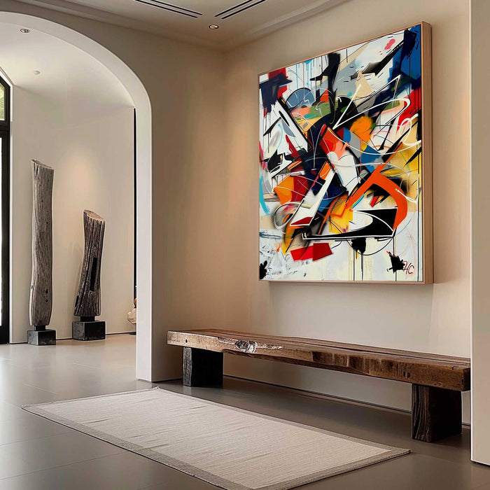 Expressionist Vibrant Color Explosion Painting Modern Textured Wall Art ...