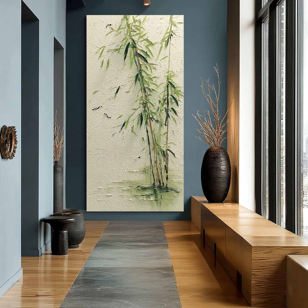 Oriental Weeping Bamboo 3D Impasto Painting Modern Minimalist Wall ...