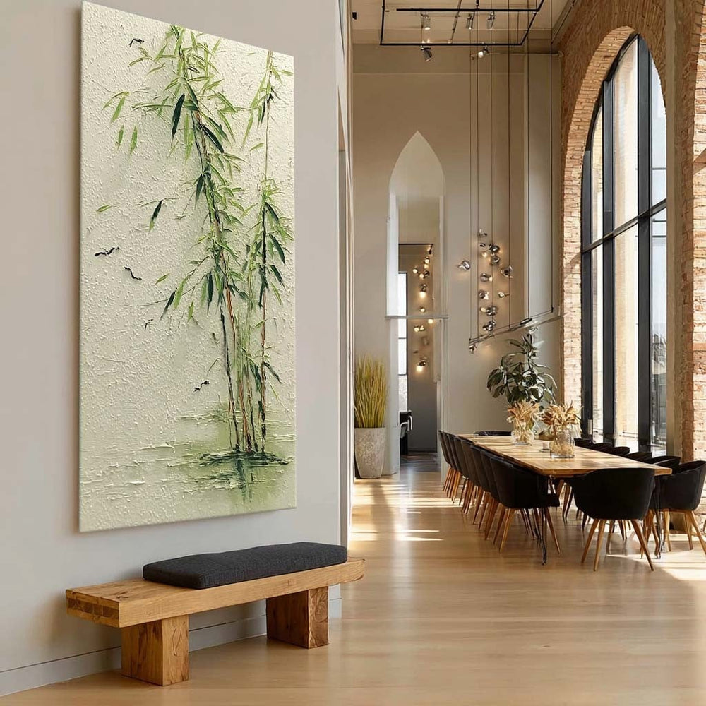 Oriental Weeping Bamboo 3D Impasto Painting Modern Minimalist Wall ...