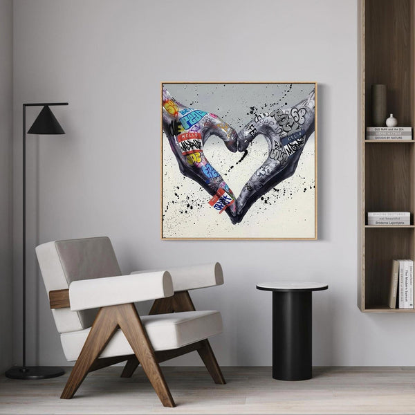 Graffiti Heart Hands Pop Art Painting Modern Urban Love Wall Decor ...