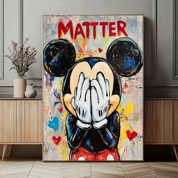 Pop Art Mickey Mouse Matter Painting Bold Wall Art Vibrant Contemporary ...
