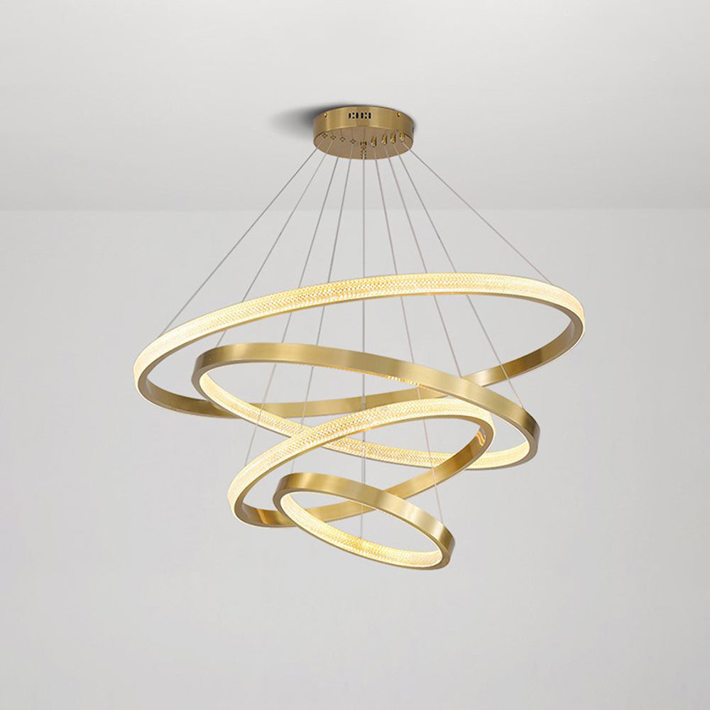 Modern Ring Metal/Arcylic LED Pendant Light, Black/Gold | Neutralighting