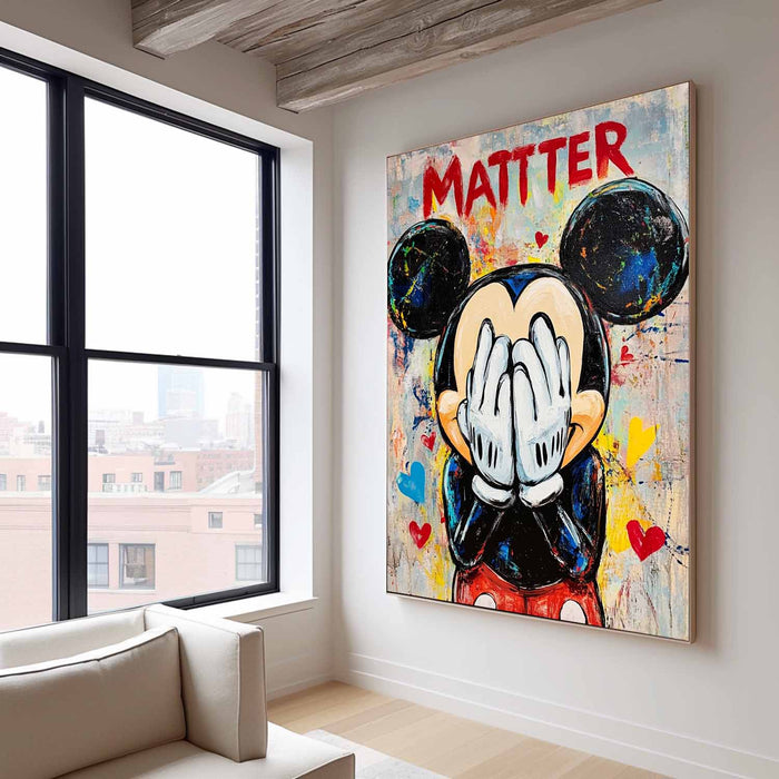 Pop Art Mickey Mouse Matter Painting Bold Wall Art Vibrant Contemporary ...